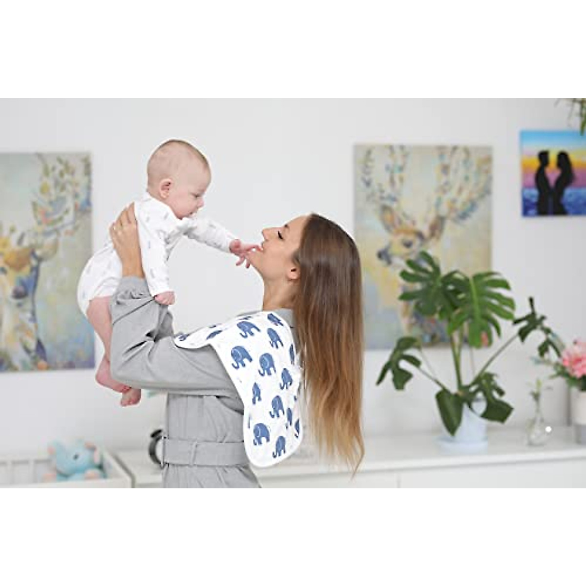 Burp Cloths for Baby Boy & Girl - Ultra Absorbent Burping Cloth Rags - Anti Shrink Unisex Burpy Clothes - Super Soft Jersey Cotton, Large 21"x10" - Thick for Newborn Cloth Diapers - 6 Pack