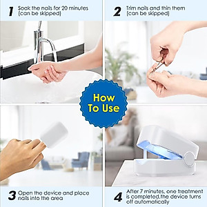 Nail Fungus Cleaning Light Device, FSA or HSA eligible Nail Fungus for Damaged Discolored Thick Toenails & Fingernails, Effective Rechargeable Nail Fungus Remover for Home Use