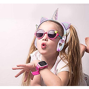 KORABA Unicorn Kids Headphones with Microphone,Wired Over Ear Cute Girl Headsets for Children/Christmas/Parties/Birthday Gifts (Rainbow Unicorn)