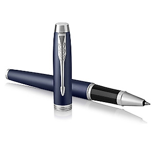 PARKER IM Rollerball Pen, Matte Blue with Fine Point Black Ink Refill (1931661)