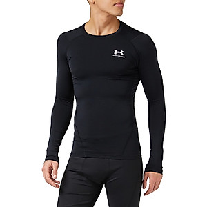 Under Armour Men's Armour HeatGear Compression Long-Sleeve T-Shirt , Black (001)/White, Small