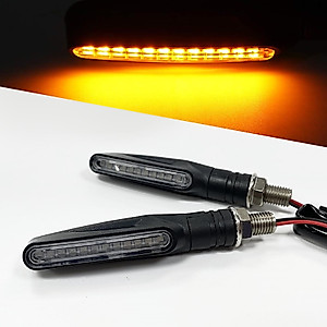 ZKFAR Pack-4 Motorcycle Indicators, Flowing Turn Signal Brake Lights, Daytime Running Lights, 12V Turn Signals, for Dirt Bike Motorbike (Yellow)