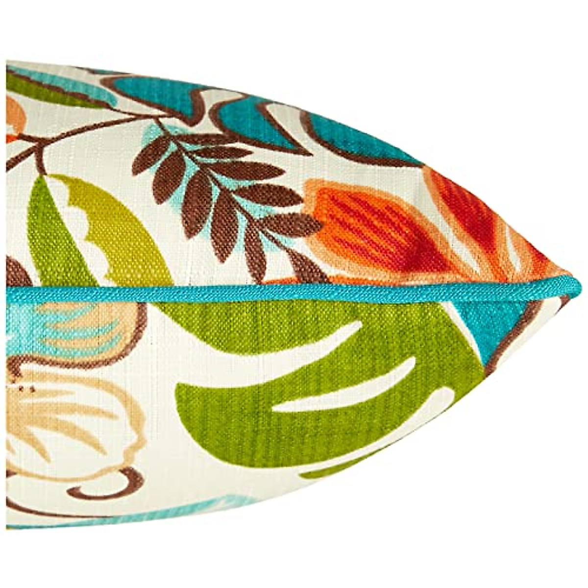 Pillow Perfect - 580616 Outdoor/Indoor Lensing Jungle Lumbar Pillows, 11.5" x 18.5", Off-White, 2 Pack,Ivory