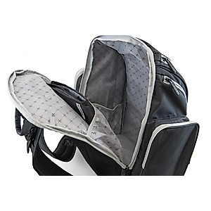 Primo Passi Baby Diaper Bag Backpack with Insulated Pockets, Wipes Case, Changing Pad, and Stroller Straps (Grey)