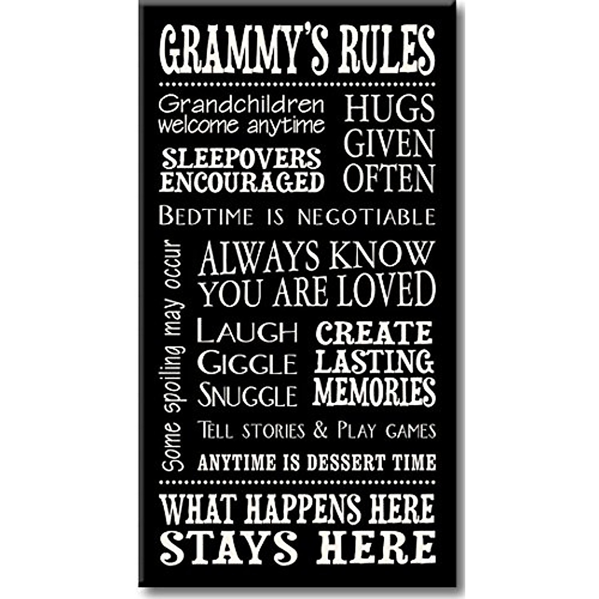 My Word! Grammy's Rules Decorative Sign, 8.5x16