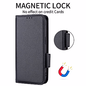 Compatible with Oppo Reno 6 Pro 5G Case,PU Leather Kickstand with Card Holders,Compatible with Oppo Reno6 Pro 5G PEPM00 CPH2249 Flip Magnetic Closure Protection Phone Wallet Cover Black