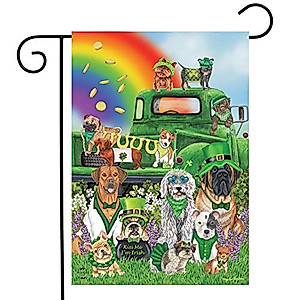 Lucky Pups St. Patrick's Day Garden Flag Dogs Humor 12.5" x 18" Briarwood Lane