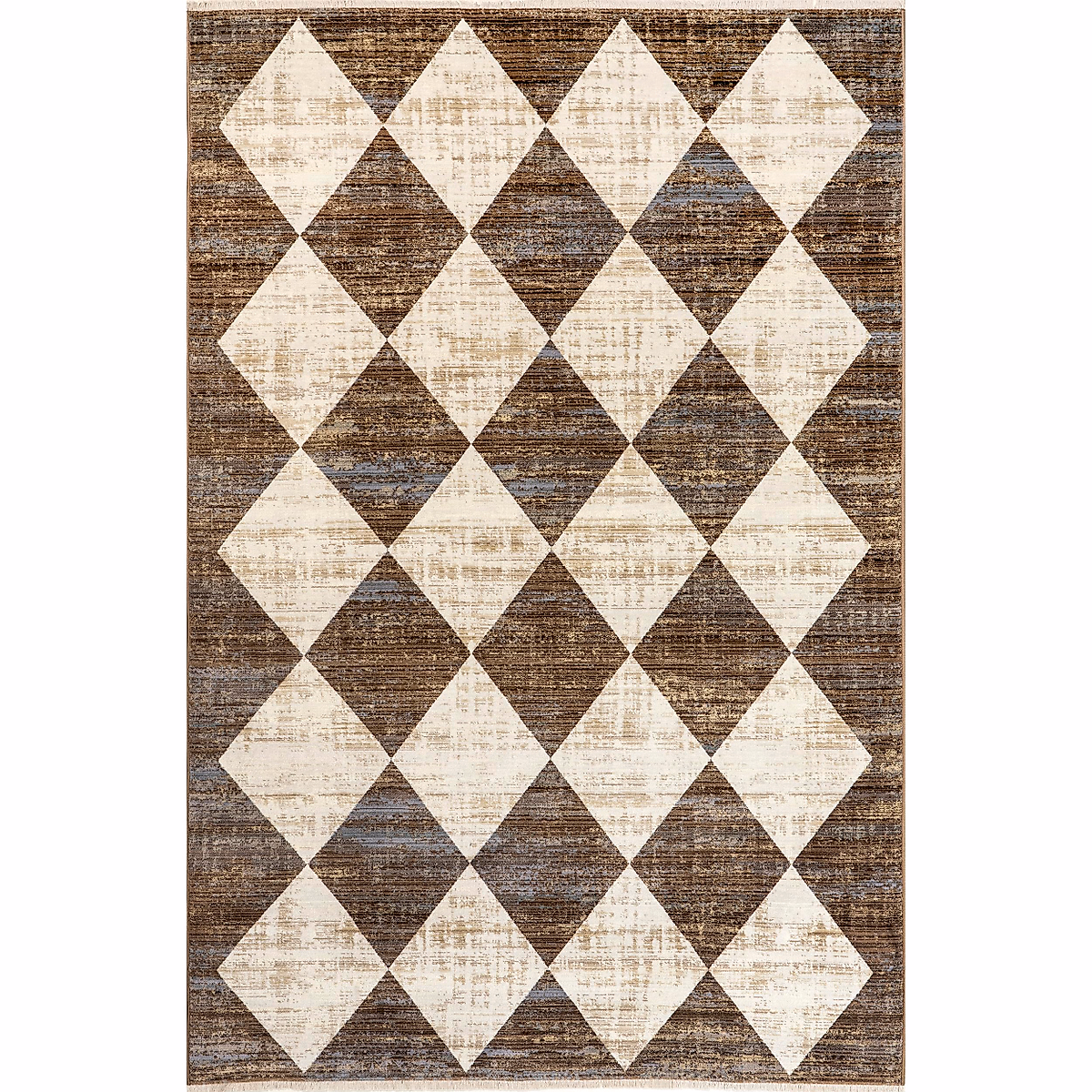 nuLOOM Fringed Performance Indoor Area Rug, Power Loomed, Easy Clean, Durable, Non-Shed, 12' x 16', Meline Beige