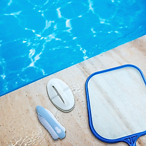 8 Pieces Hot Tub Accessories, Swimming Pool Cleaning Kit Spa Maintenance Supplies Contain Skimmer Net, Scrubbing Brush and Sponge Brush Turtle Oil Absorbing Sponge, with a Pair of Gloves