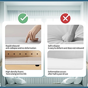 ColourTree 19" x 19" Custom Size Bench Cushion for Indoor/Outdoor Furniture/Chair/Window Seat, Premium 75D High-Resilience Foam Waterproof (3 Inch Thick)