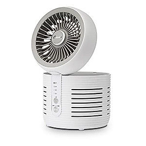Crane 2-in-1 Air Purifier and Desk Top Fan, White, Standard, (EE-5073)