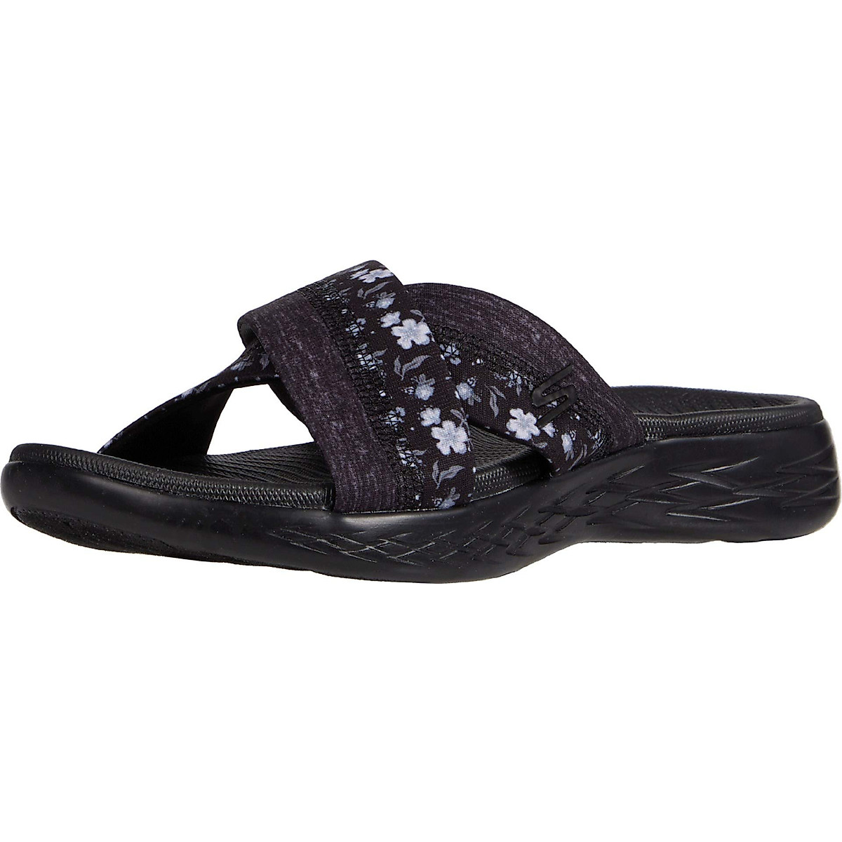 Skechers womens On-the-go 600 - 140038 Slide Sandal, Black/Grey, 8 US