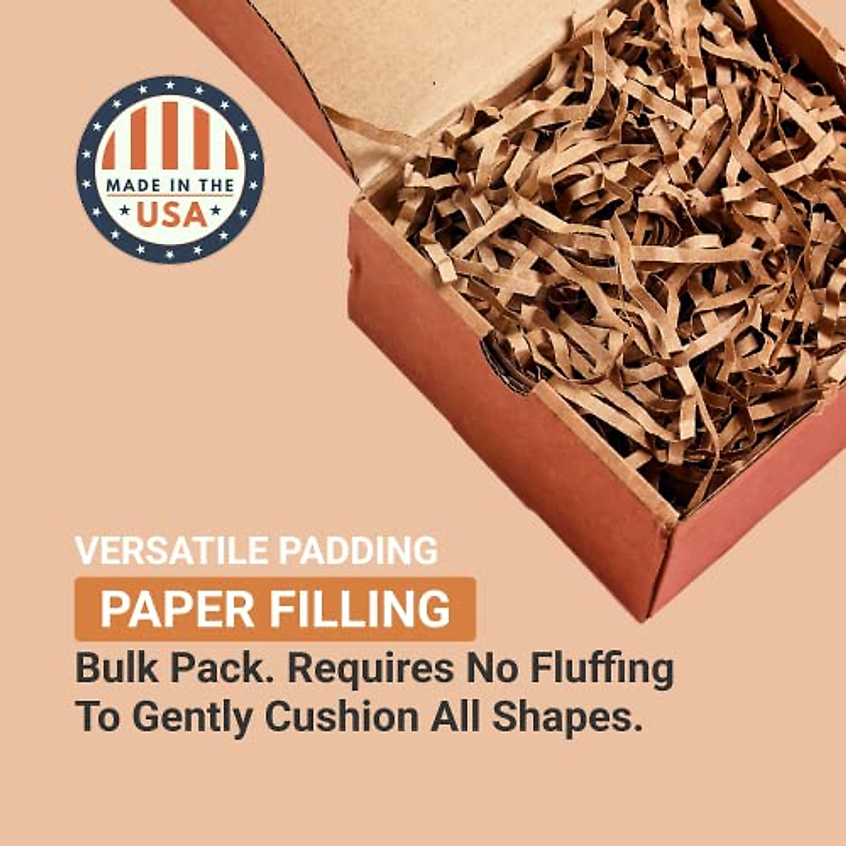 Aviditi Crinkle Cut Paper Shred Filler, Kraft, (1 Case of 10 Lbs.) for Gift Wrapping, Holidays, Craft DIY's, Basket Filling and Decoration