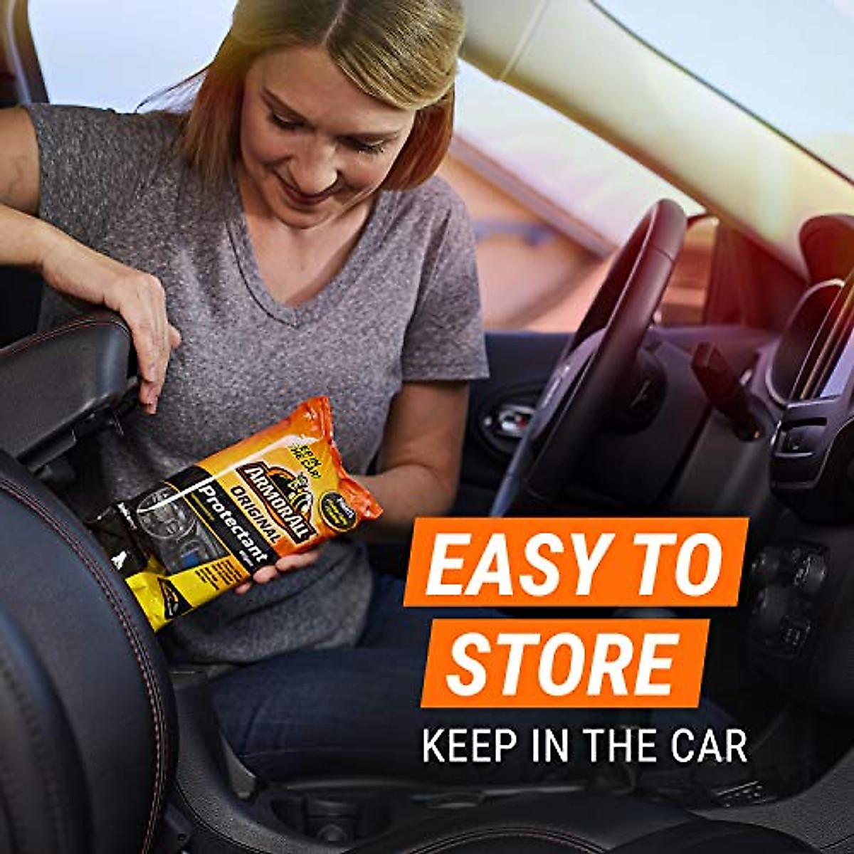 Car Protectant Wipes by Armor All, Interior Car Wipes with UV Protection Against Cracking and Fading, 60 Count