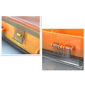 Toasis Two Sided Plastic Box Fishing Lure Storage Container Organizer Small Fishing Tackle Box (Orange)