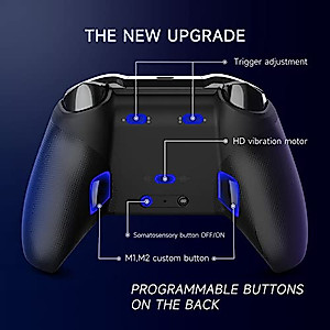 AKNES Switch Pro Controller for Nintendo Switch/Switch Lite/Switch OLED,Wireless Switch Controller with LED Color Light,Macro Programmable Buttons,Turbo,Vibration, Gamepads for PC,Android, IOS - Black