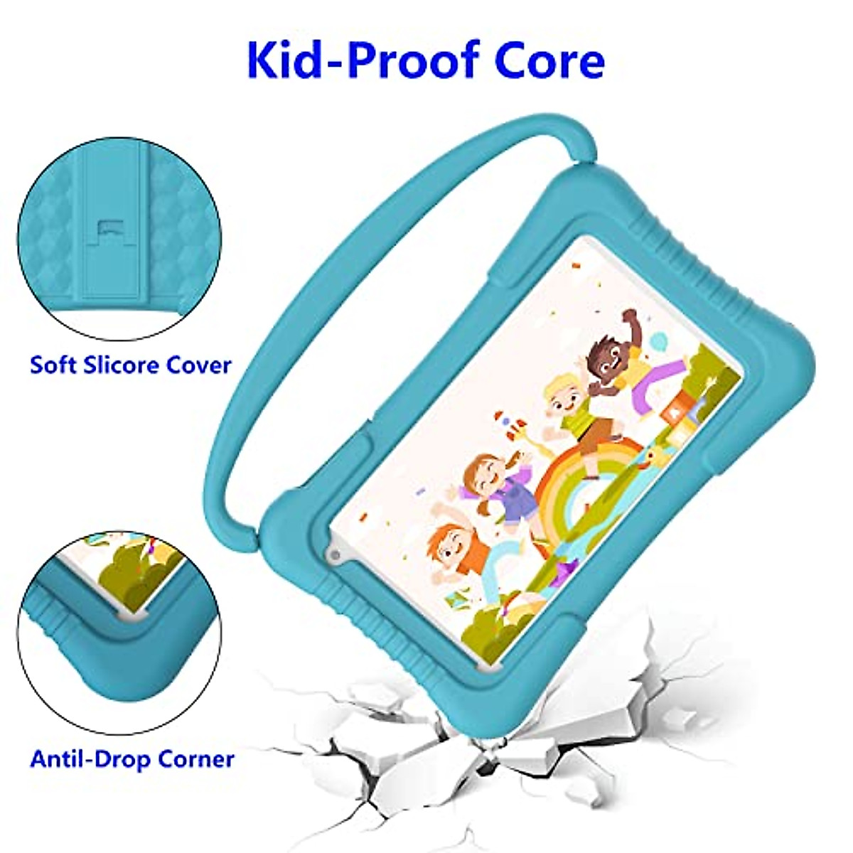 BYANDBY Tablet for Kids, 7 inch Tablet, Android 11 OS, 2GB+32GB ROM, Safety Eye Protection Screen, WiFi, BT, Dual Camera, Parental Control APP, Educational, Games, Tablet with Shockproof Case