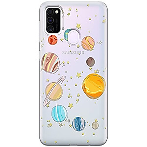 Cavka Phone Case Compatible with Samsung Galaxy A73 A72 5G A71 A54 A52 A42 A34 A32 A14 A11 TPU Universe Clear Durable Outer Space Design Flexible Cover Cute Planets Solar System Print Bumper Slim