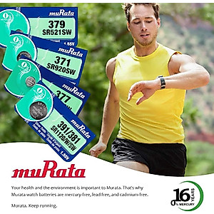 Murata 377 SR626SW Battery 1.55V Silver Oxide Watch Button Cell - Replaces Sony 377 (2 Batteries)