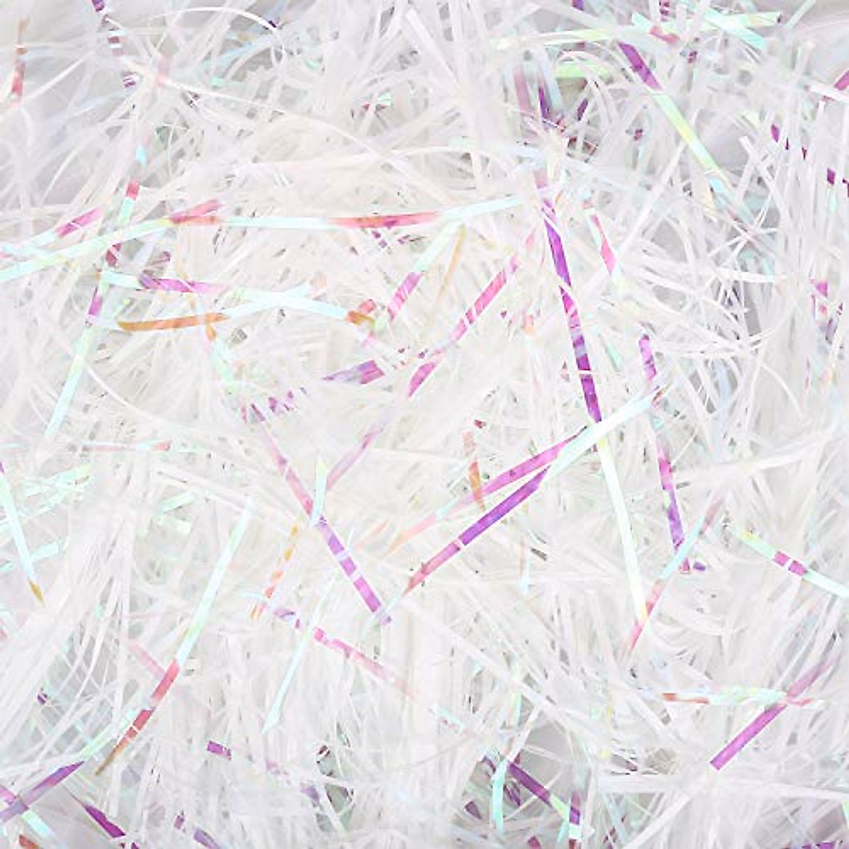 Kolewo4ever 1LB basket filler Iridescent Paper Shred Filler Shreds Plastic Paper Shred Filler Gift Basket Filler for Easter Gift Wrapping & Basket Filling DIY Crafts Supplies Accessories