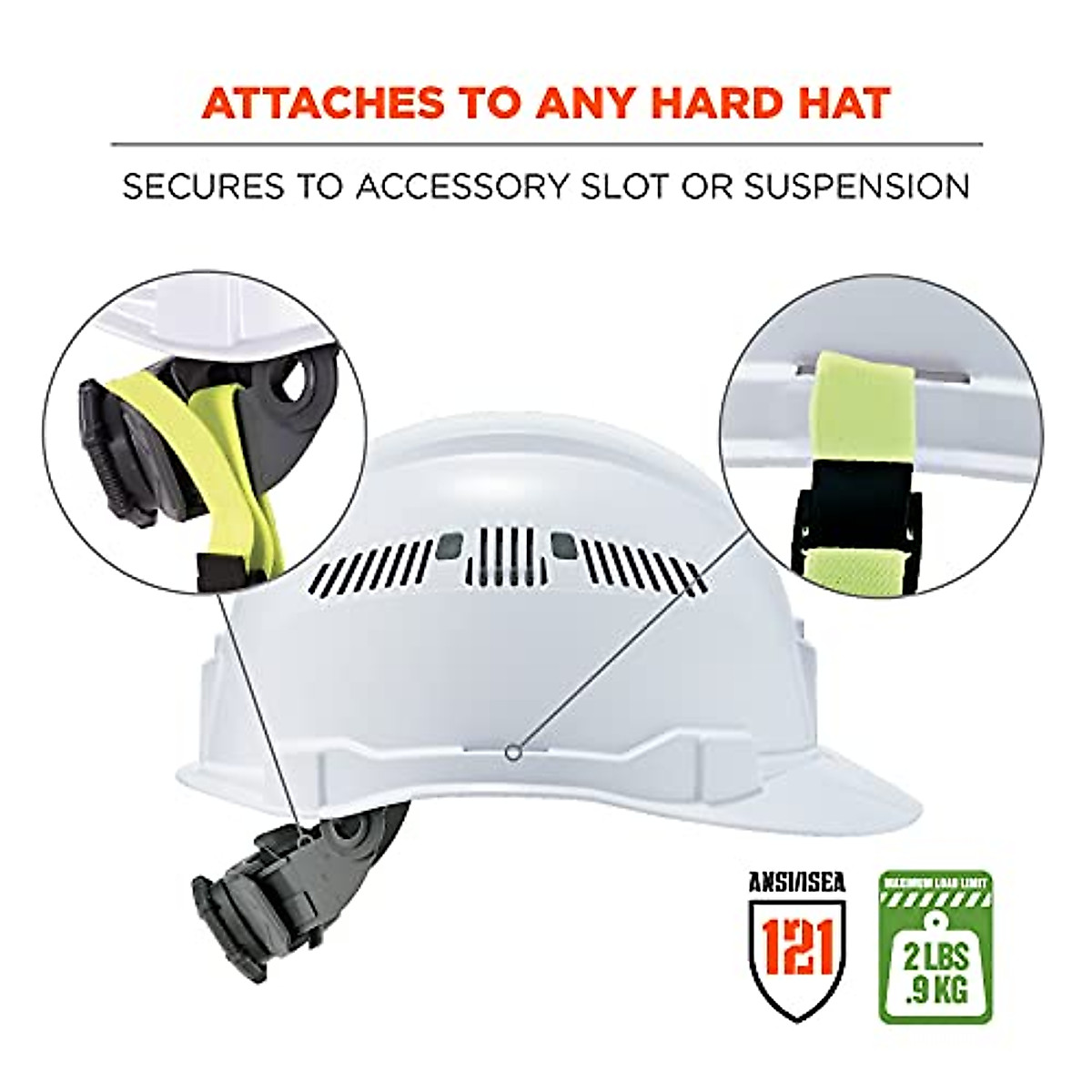 Lanyard with Buckle End, Easily Attaches to Hard Hat, Tools, or Small Valuables, Weight Capacity 2lbs, Ergodyne Squids 3150,Lime