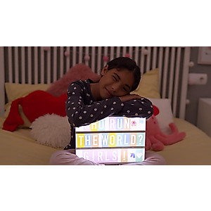 Pink Cinema Light Box with 400 Letters & Emojis & 2 Markers - BONNYCO | Led Light Box Home, Office & Room Decor | Light Up Sign Letters Board Gifts for Women & Girls Christmas & Birthdays | Pink Decor