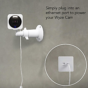 Wasserstein PoE Adapter Compatible with Wyze Cam V4/V3/V3 Pro, Wyze Cam Outdoor and Wyze Cam OG - Continuously Power Your Security Cam with USB Ethernet Adapter