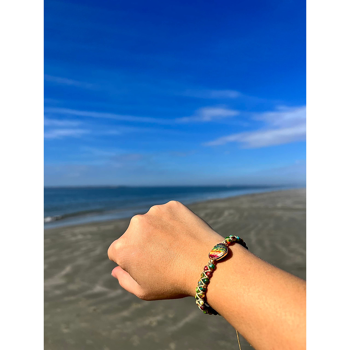 "SS Boutique" 7 Chakra Healing Heart Gemstone Bracelet – Handmade Natural Stone Wrap for Meditation, Energy, Spiritual Protection, and Mental Health Balance – 1 Strand 1 Piece Leather Bracelet