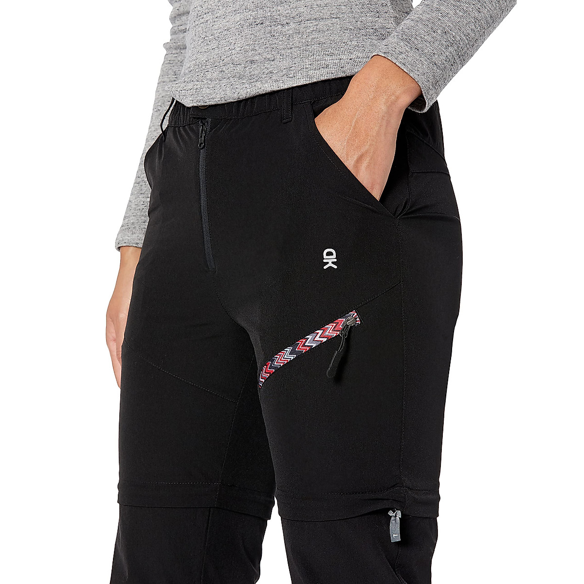 Little Donkey Andy Women's Hiking Pants Lightweight Convertible Zip-Off Pants Quick Dry UPF 50 Black Size M