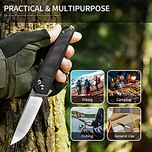 Cohesion Pocket Knife for Men and Women, EDC Knife with Pocket Clip, Folding Knife Utility Knife for Outdoor Camping Hiking
