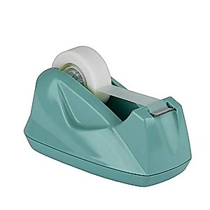 Acrimet Premium Desktop Tape Dispenser, Plastic, Non-Skid Base (Heavy Duty) (Solid Green Color)
