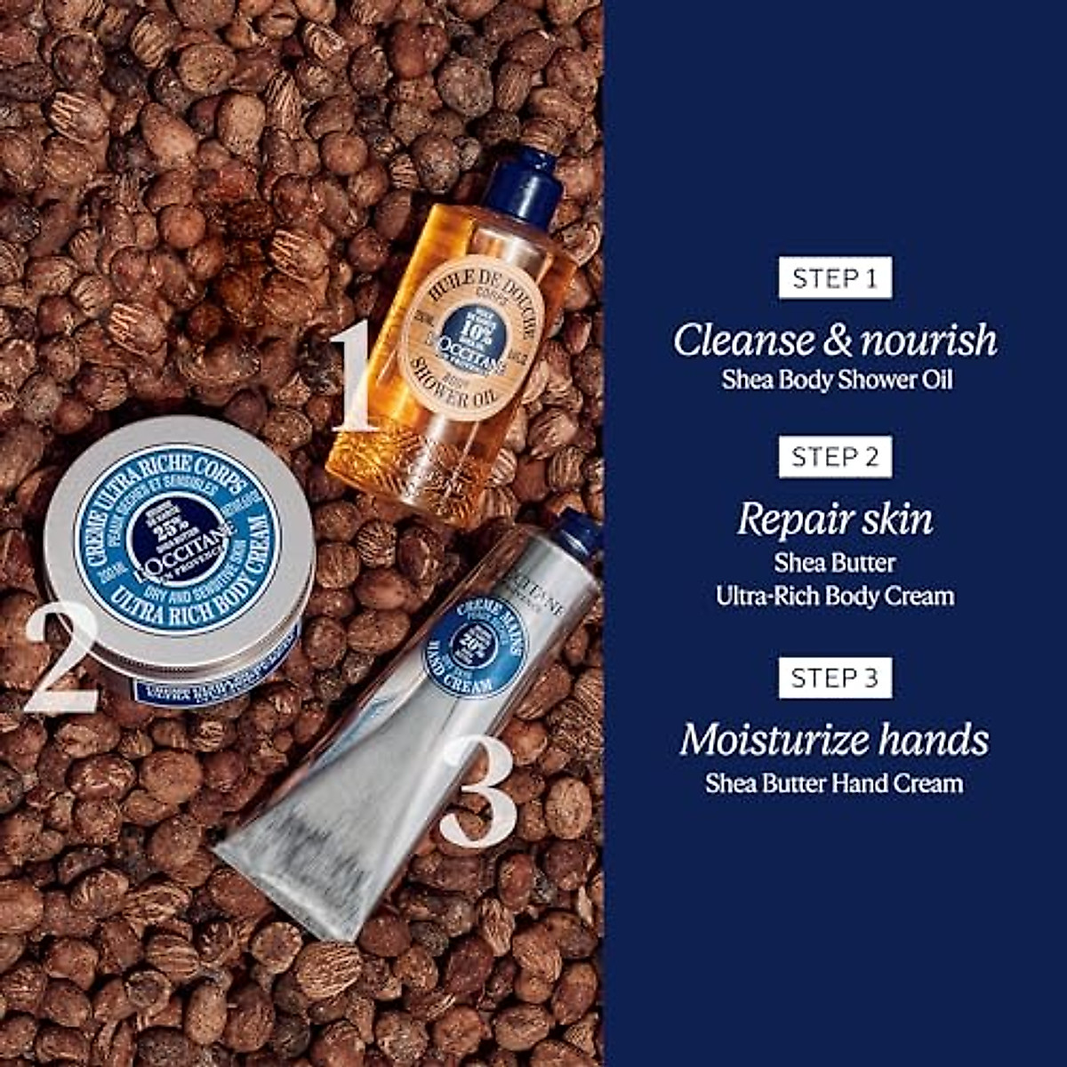 L'OCCITANE Shea Body Shower Oil: Soften & Cleanse skin, With 10% Shea Oil, Nourish, Soothe Feelings of Tightness, Shea Scent, Refill Available