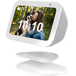 SOKUSIN Stand for Echo Show 5 (3rd Gen) - Adjustable Tilt Smart Sceen Display Stand Table Mount Holder, Magnetic Anti-Slip Base, Compatible with Echo Show 5 3rd Generation (White)