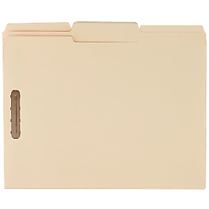 Amazon Basics Manila File Folders with Fasteners, Letter Size, 100-Pack, Light Brown