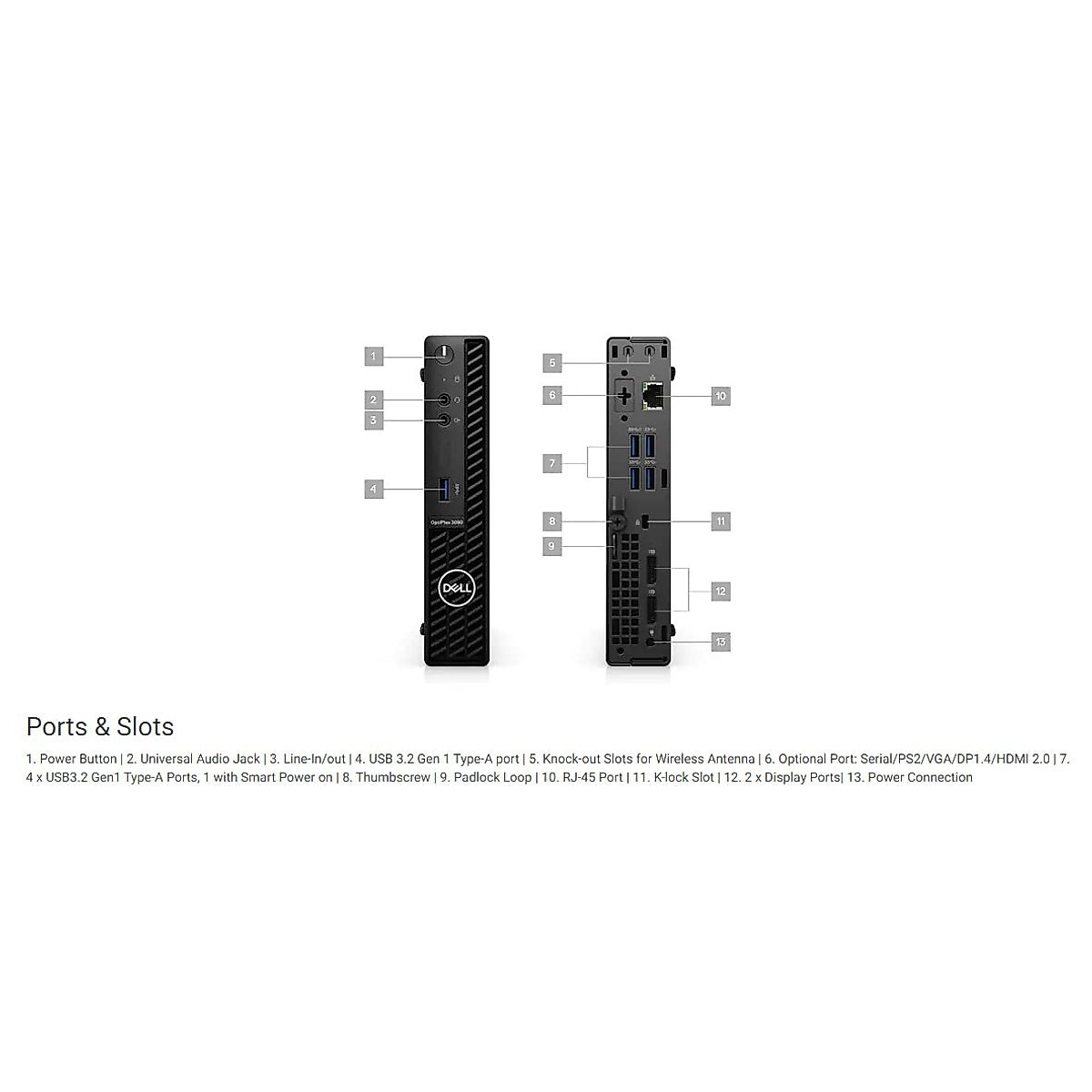 Dell 2022 Newest Optiplex 3090 Micro Form Factor Business Desktop, Intel Core i5-10500T, 16GB RAM, 1TB PCIe SSD, DisplayPort, RJ-45, Wi-Fi 6, Bluetooth, Wired Mouse&Keyboard, Windows 11 Pro, Black