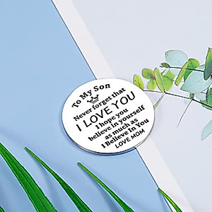 Inspirational Gift for Son Pocket Hug Token to Kids Valentines Day Christmas Birthday Gifts for Boys Teens Stocking Stuffers Present From Mom Dad Back to School Keepsakes Never Forget That I Love You