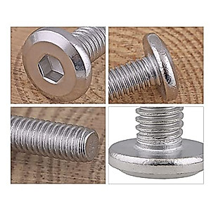 binifiMux 1/4-20 x 2 Inch Flat Head Allen Bolt Joint Connecting Bolts Socket Cap Screws for Furniture, 304 Stainless Steel, Plain Finish