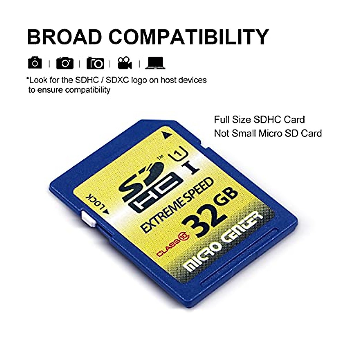 32GB Class 10 SDHC Flash Memory Card 10 Pack Standard Full Size SD Card USH-I U1 Trail Camera Memory Card by Micro Center (10 Pack)