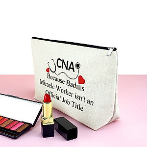 CNA Gift Certified Nursing Assistant Gifts Makeup Cosmetic Bag Gifts for CNA CNA Week Gifts Medical Graduation Appreciation Gift for Women Thank You Gift Retirement Birthday Gift Travel Makeup Pouch