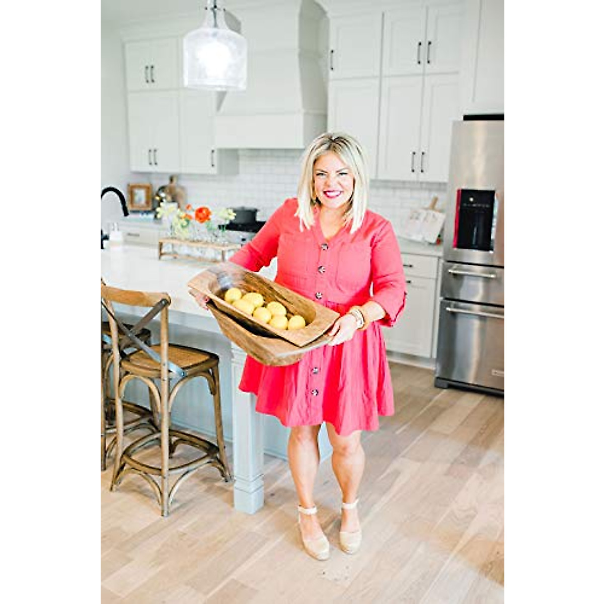 Mud Pie DOUGH BOWL SET, Brown, small 5" x 20" x 8" | large 5" x 24" x 10 1/2"