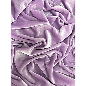 New Fabrics Daily Princess Light Lavender Polyester Spandex Stretch Velvet Fabric by The Yard for Tops, Dresses, Skirts, Dance Wear, Costumes, Crafts - 10001, Purple, Qtr Yard (58x9'')