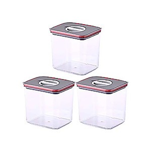 Neoflam Airtight Smart Seal Food Storage Container (Set of 3, Rectangle) | Crystal Clear Body | Modular, Stackable, Nestable Design | Easy to Clean, BPA Free (1.75 L, 59 oz)