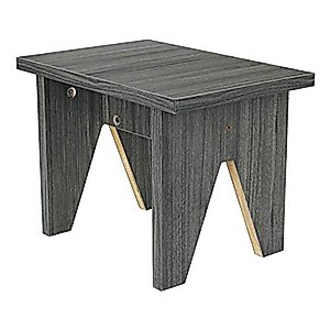 Ouya Wooden Step Stool for Adults and Kids Sturdy Footstool with Non Slip Pads for Kitchen Garden and Bedroom Capacity 400 to 500lbs Dark Grey