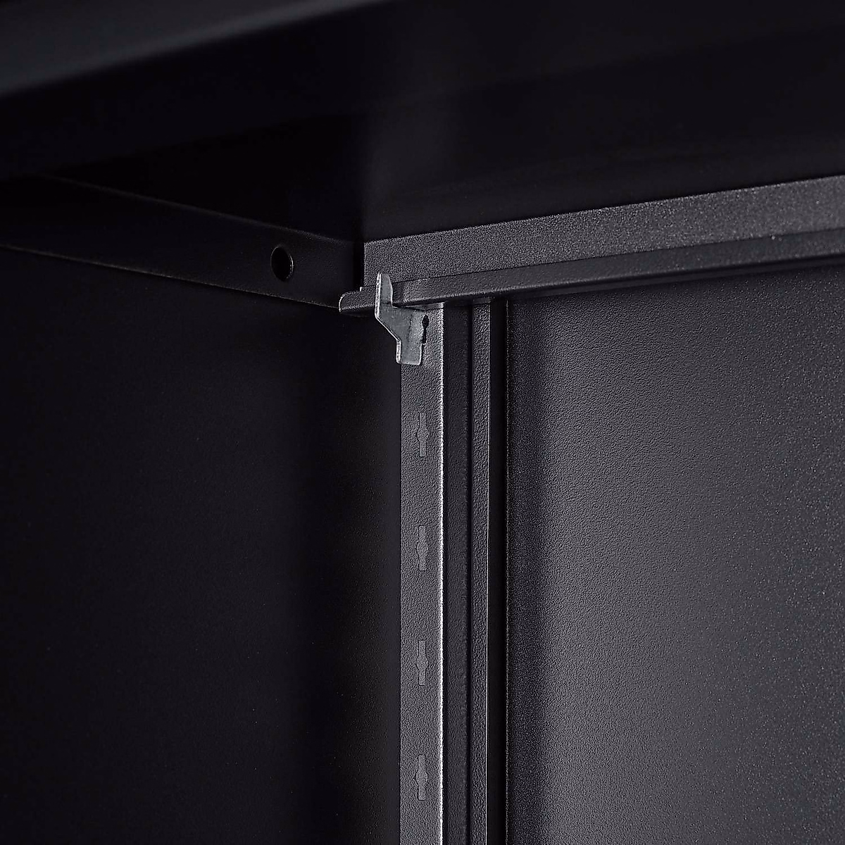 GEDELITE Metal Storage Cabinet with Lock and Doors,Steel Garage Wall Storage Cabinet,Garage Upper Cabinet,Wall Mounted Metal Cabinet for Garage, Black