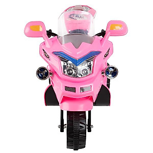 Lil' Rider Electric Motorcycle for Kids – 3-Wheel Battery Powered Motorbike for Kids Ages 3-6 – Fun Decals- Reverse- and Headlights (Pink), Large