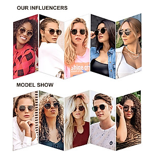 SOJOS Retro Vintage Round Polarized Sunglasses for Women Men Small Double Bridge Circle Sunnies SJ1104, Tortoise/Pink