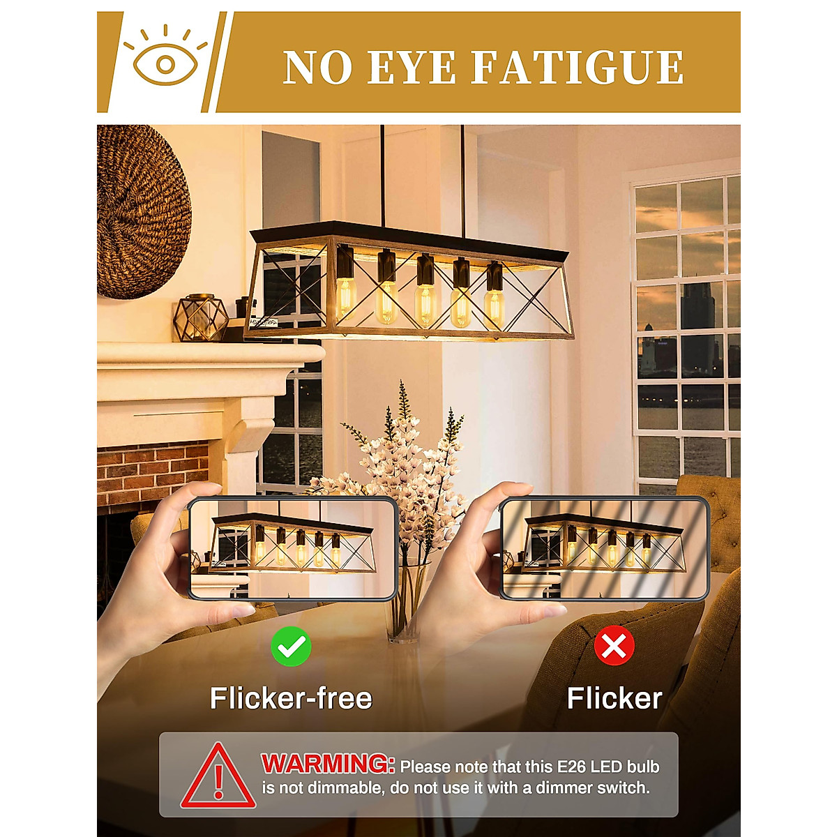 4 Pack LED Edison Bulbs, 4W Edison Light Bulbs, Antique LED Filament Bulbs 40W Equivalent, E26 Base, T45 LED Bulb with Clear Glass, Warm White 2700K, Non Dimmable, Great for Home, Bedroom, Office