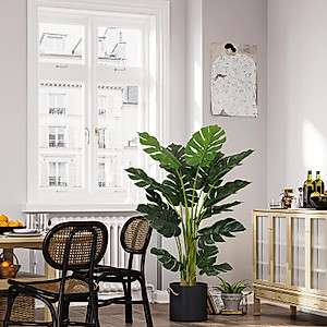 VIAGDO Artificial Monstera Deliciosa Plant 43in Tall 11 Decorative Split Leaves Plant Faux Swiss Cheese Plant Fake Tropical Monstera Palm Tree for Home Office Living Room Garden Floor Decor, 2Pack