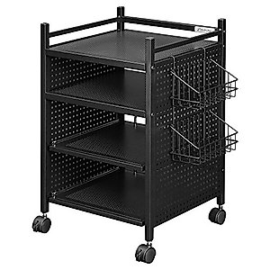 Bauhutte BHS-380G-BK Game Console Storage Rack, Slider Type, Black, 15.6 x 14.6 x 24.2 inches (39.5 x 37 x 61.5 cm)