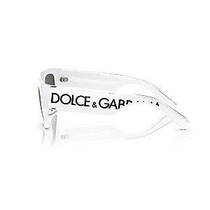 Dolce & Gabbana DG 6184 331287 White Plastic Square Sunglasses Grey Lens